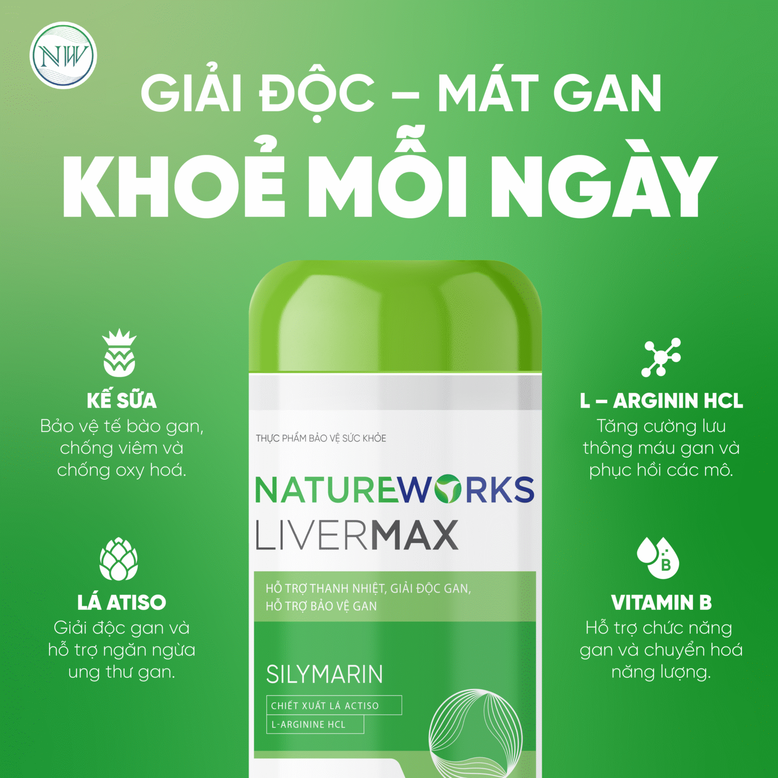 Viên Uống Bảo Vệ Gan NatureWorks 45 viên